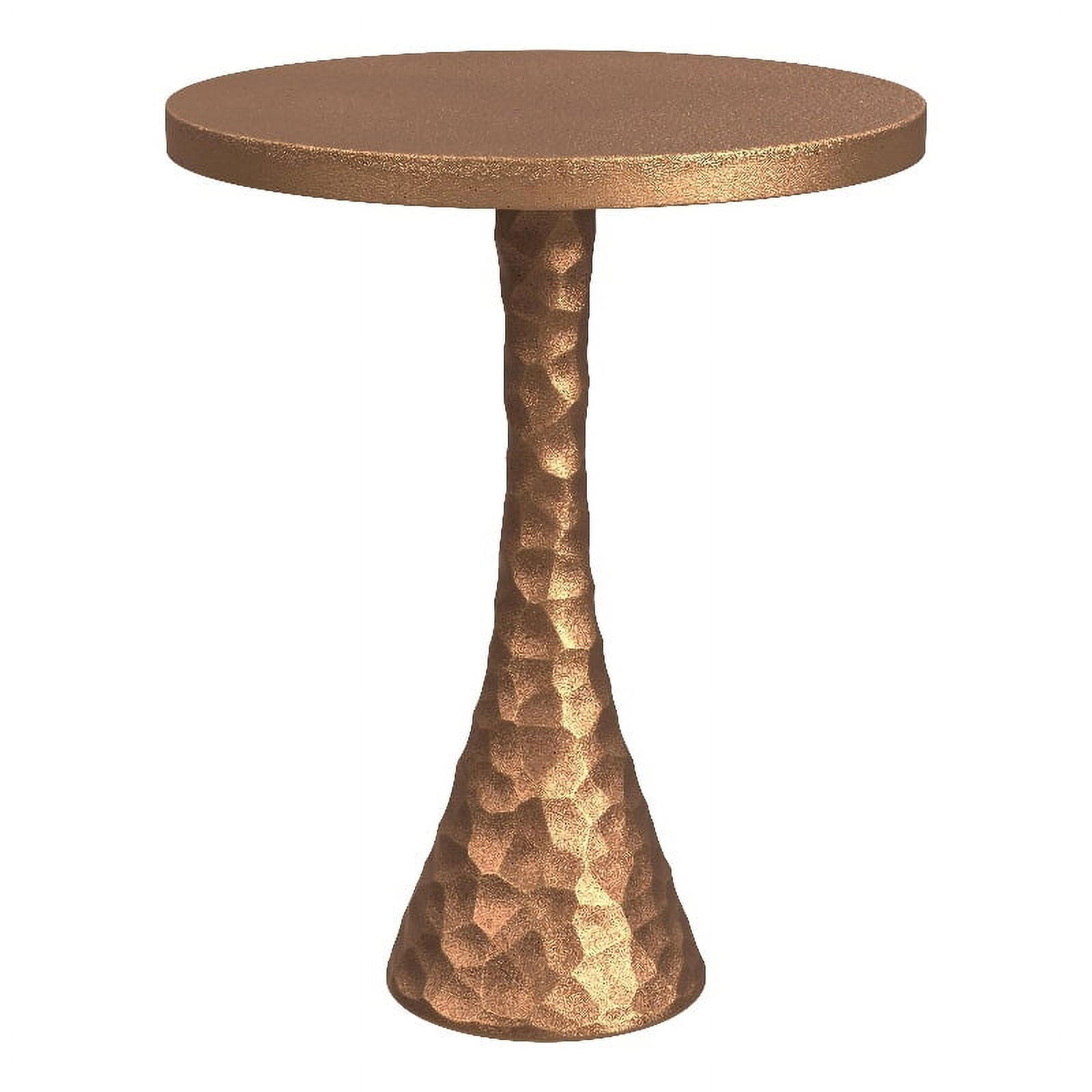 Maklaine Modern / Contemporary Metal Scatter Table in Hammered Brass ...