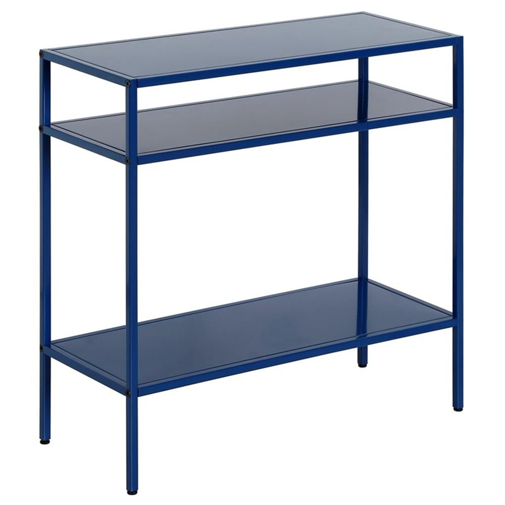 Maklaine Modern / Contemporary Metal Side Table in Blue Finish ...