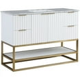 Maklaine Modern / Contemporary Rich White Finish Bathroom Vanity ...