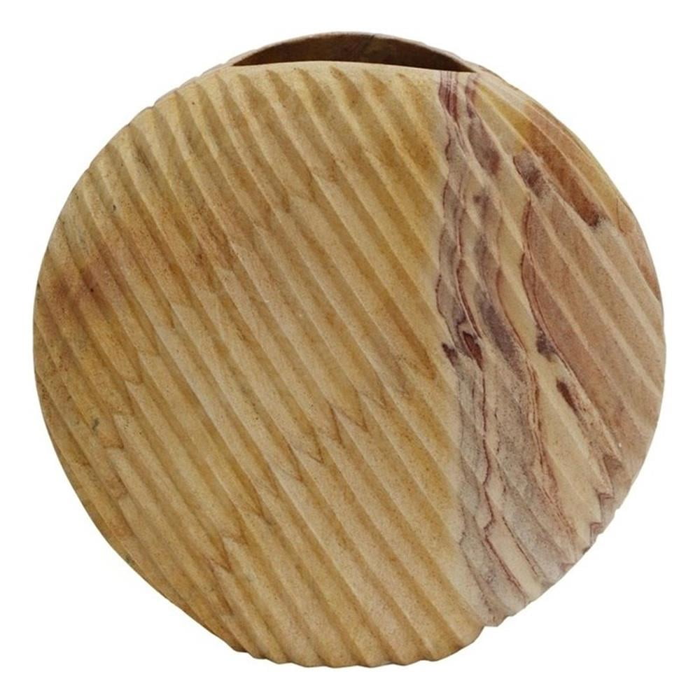Maklaine Modern Contemporary Shell Stone Vase in Sandstone Finish ...