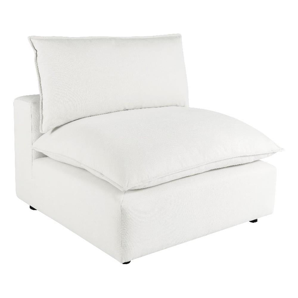 Maklaine Modern Contemporary Upholstered Armless White Fabric Chair ...