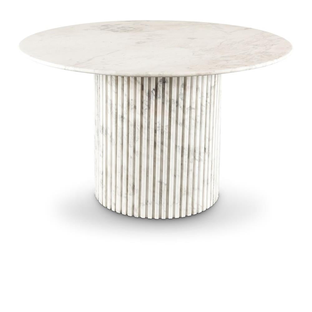 Maklaine Modern / Contemporary White Finish Marble Dining Table ...
