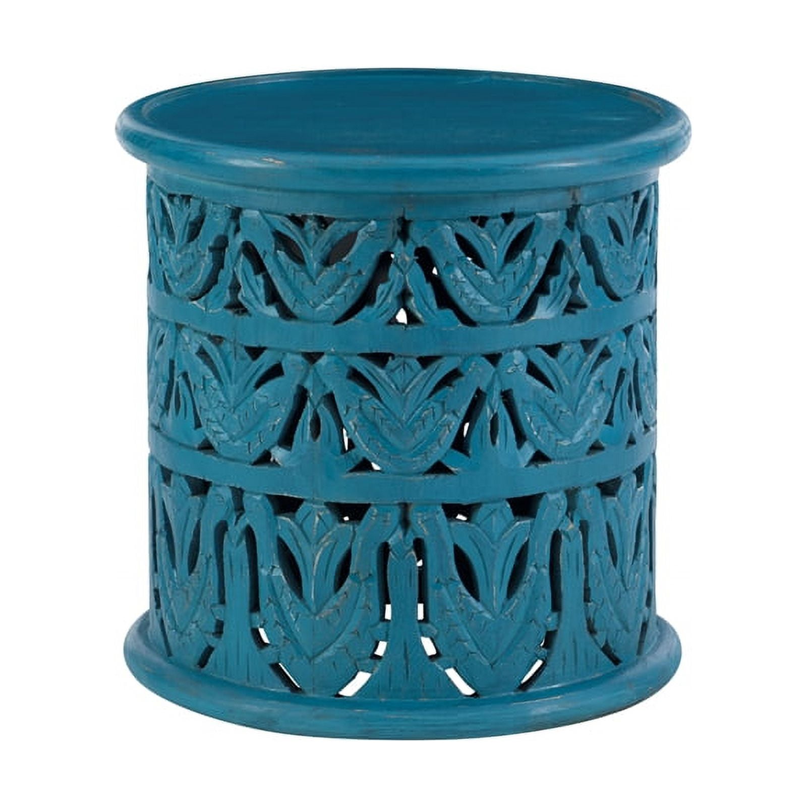 Maklaine Modern / Contemporary Wood Accent Side Table in Blue Finish ...