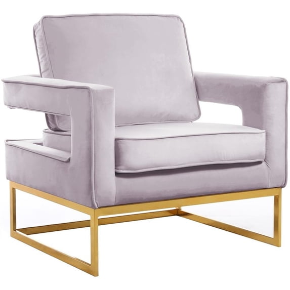 Maklaine Modern Pink Velvet Accent Chair with Gold Iron Base - Walmart.com