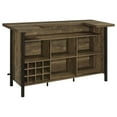 Maklaine Modern Wood Rectangular Storage Bar Unit in Rustic Oak - Home ...
