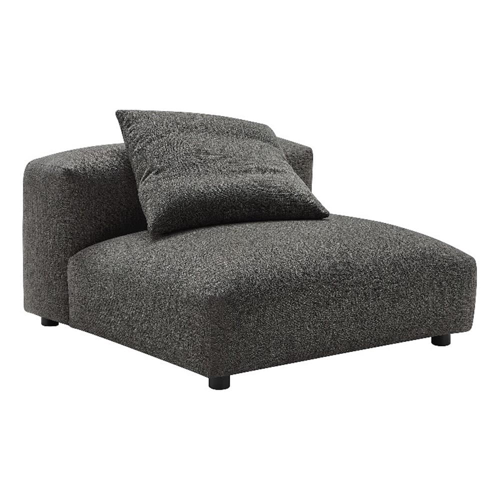 Maklaine Modular Upholstered Fabric Armless Chair in Charcoal - Walmart.com