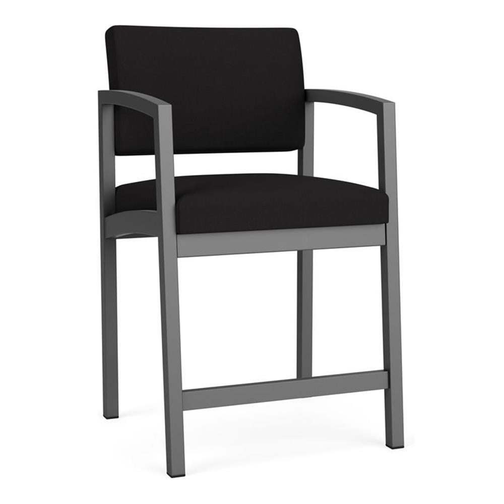 Maklaine Reception Waiting Room Healthcare Hip Chair in Charcoal Steel ...