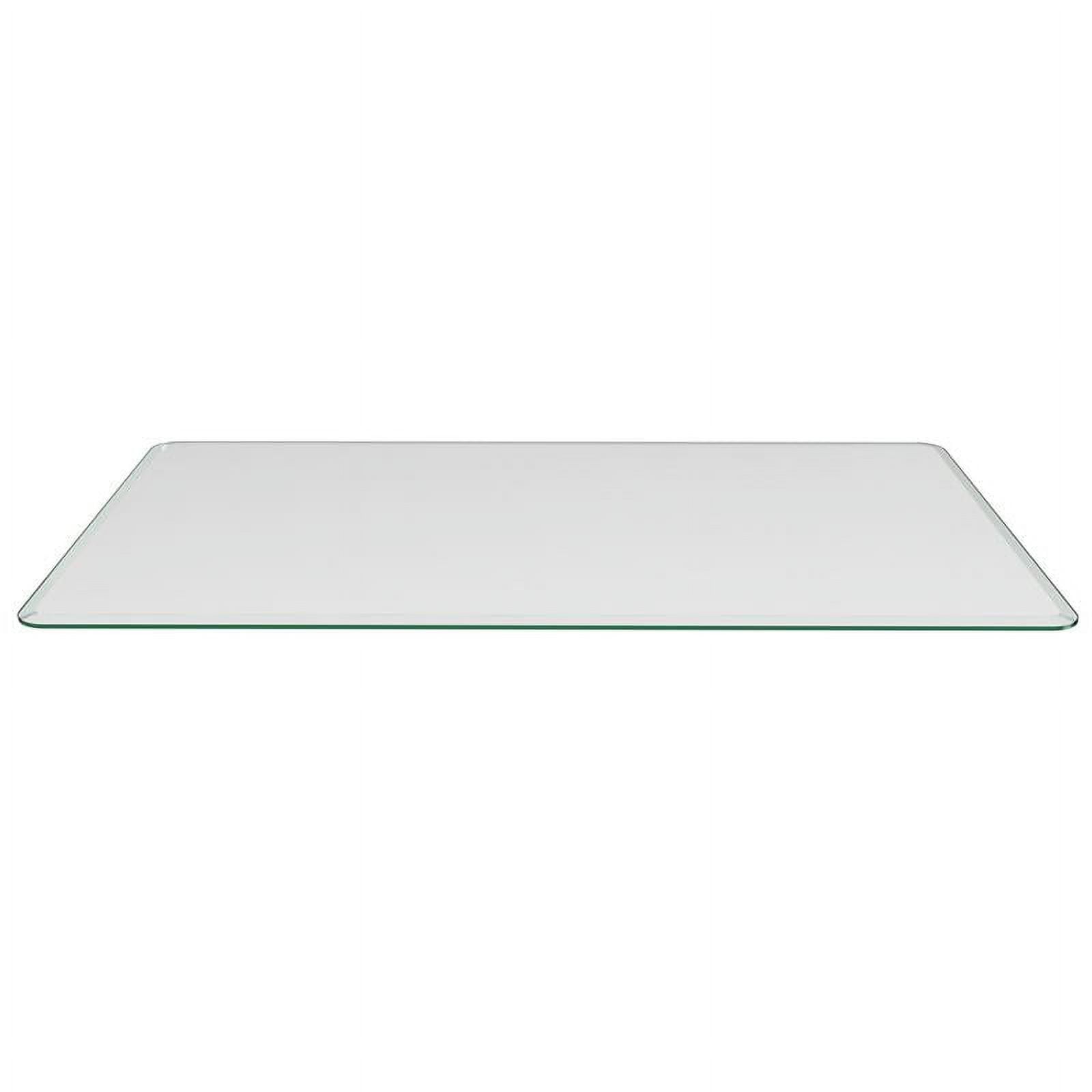 Maklaine Rectangle 42"x 72" Clear Glass Top w/ Bevel Edge and 1" Radius ...