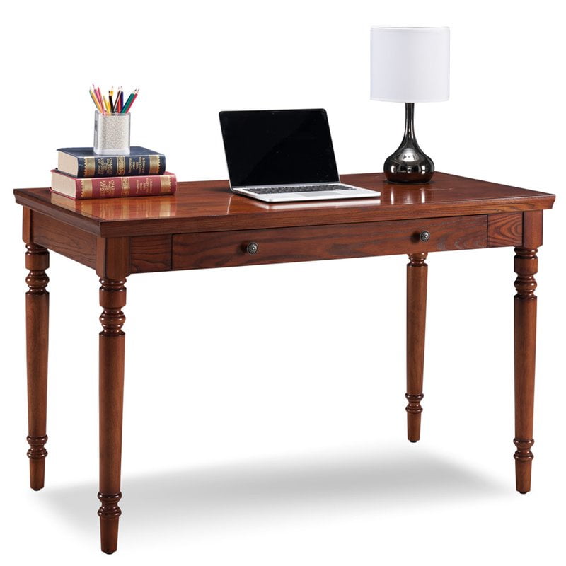 Maklaine Solid Wood Drop-Down Drawer Front Writing Desk in Mission Oak ...