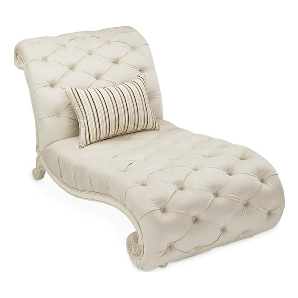 Maklaine Traditional Velvet/Solid/Manufactured Wood Chaise Lounge in ...