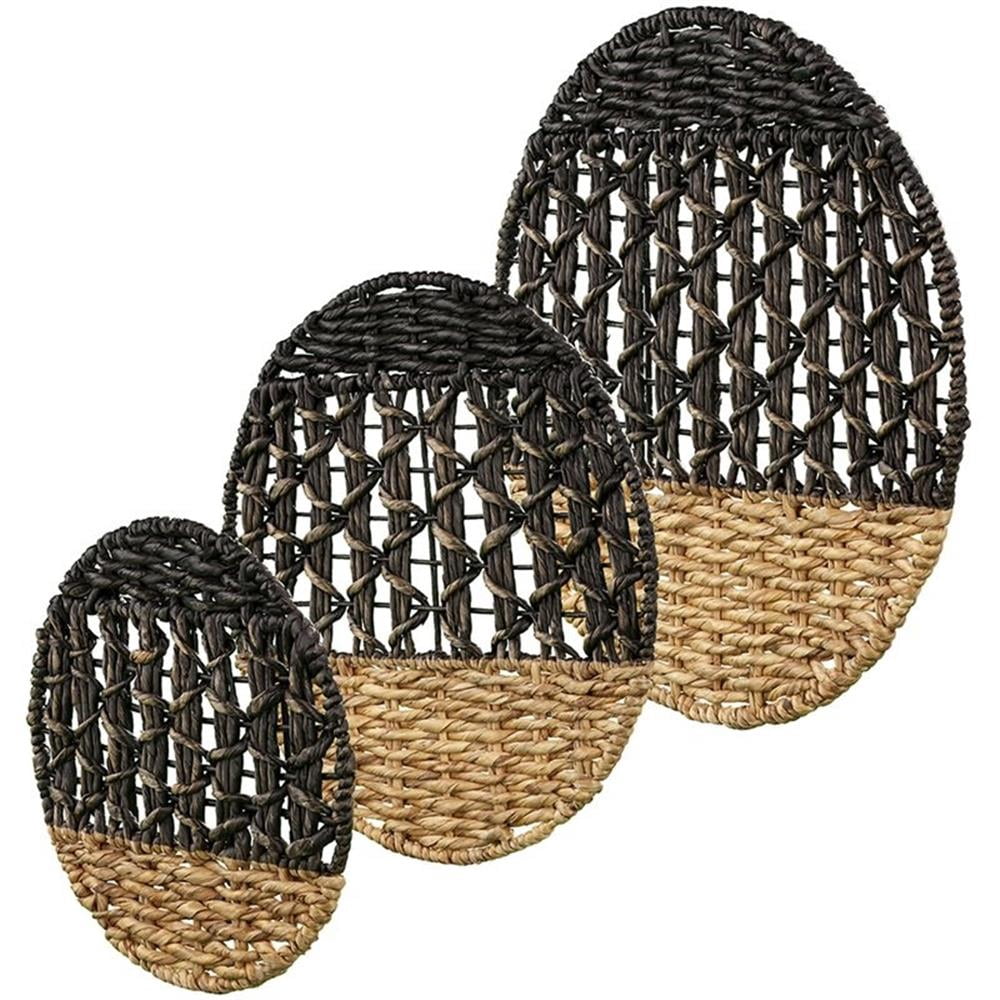 Maklaine Transitional 3 Piece Round Wall Panel Set in Natural - Walmart.com