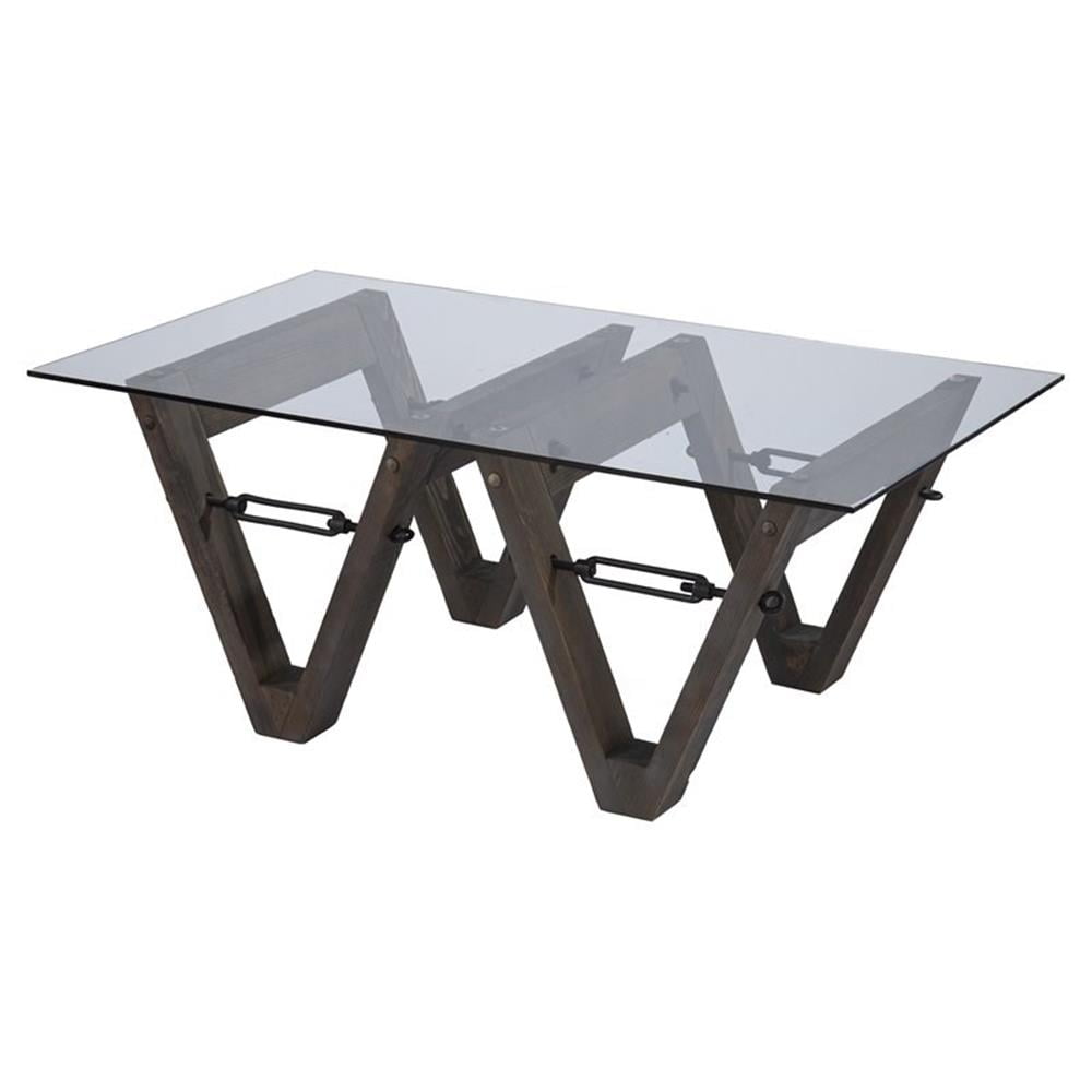 Maklaine Transitional Reclaimed Wood Cocktail Table in Brown - Walmart.com