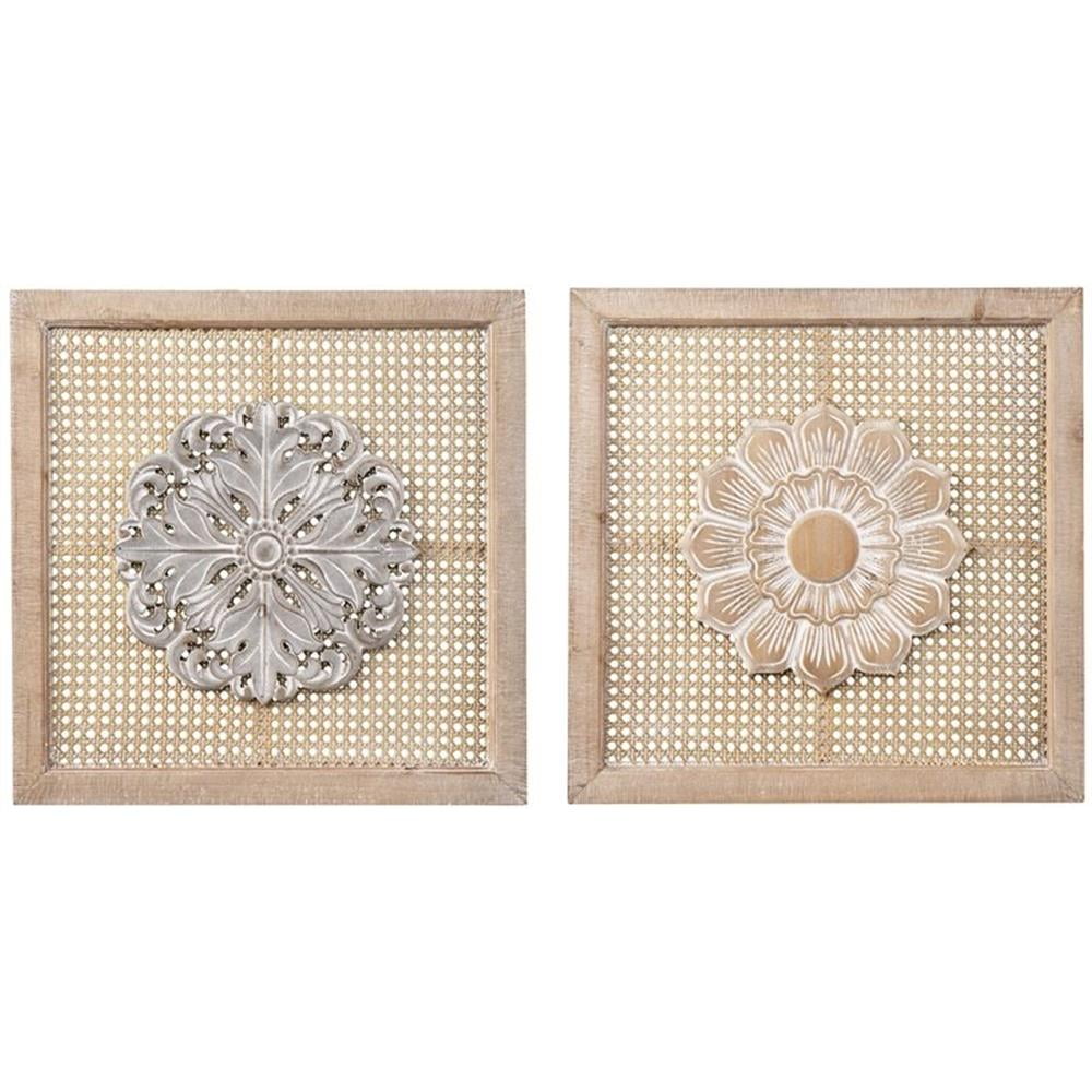 Maklaine Transitional Wall Panels in Natural / Distressed White (Set of ...