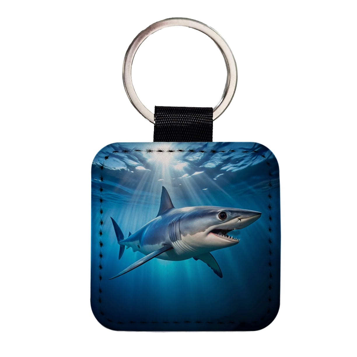Mako Shark Faux Leather Square Keychain - Walmart.com
