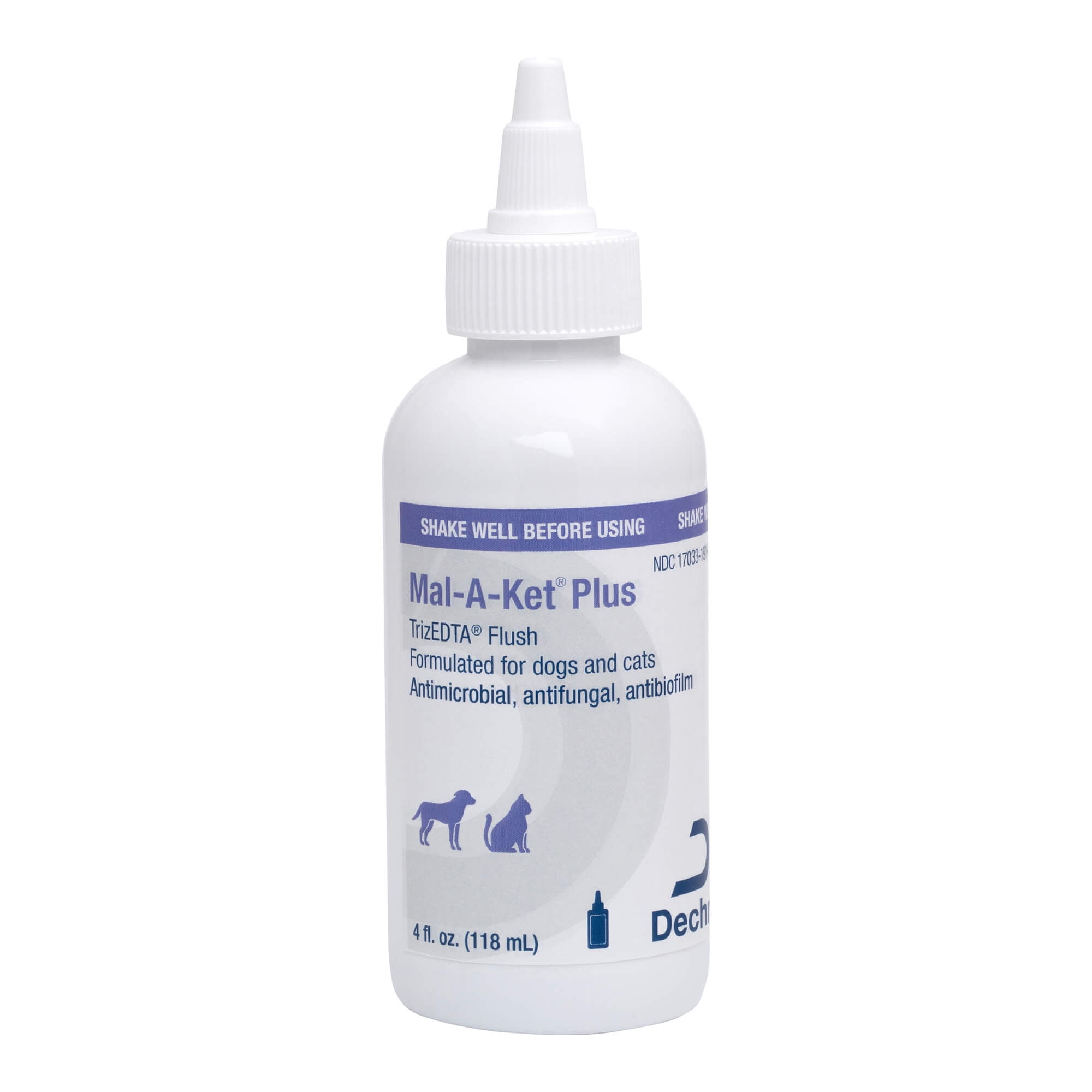 Mal-A-Ket Plus TrizEDTA Flush, 4 oz, Antimicrobial Ear Cleanser for ...