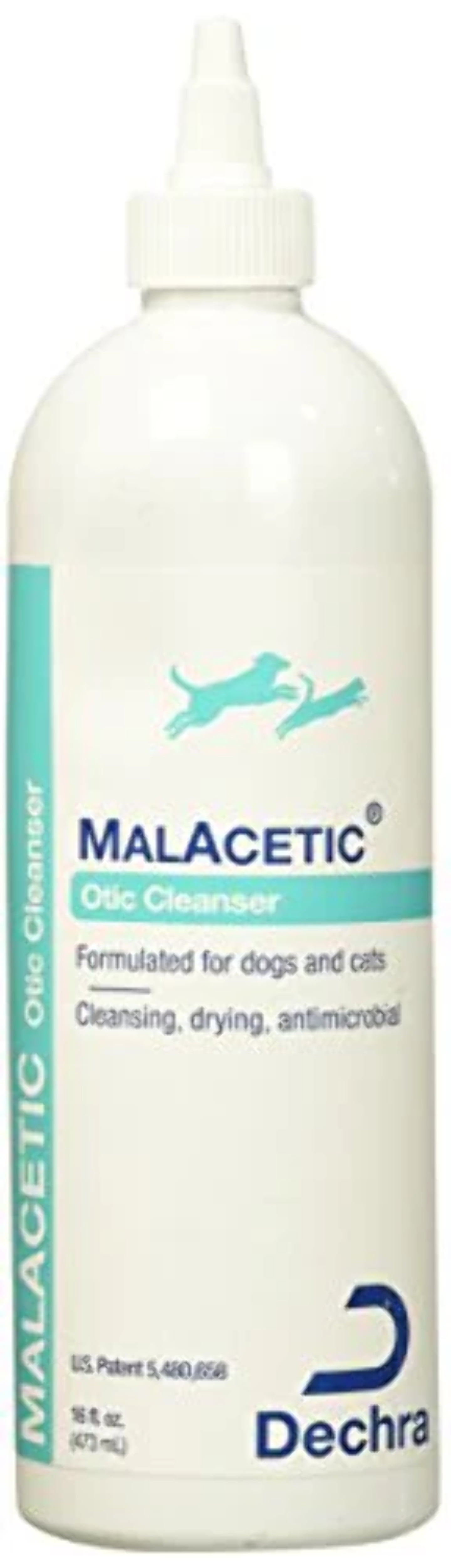 MalAcetic Otic Pet Ear/Skin Cleanser 16oz for Dogs and Cats, Medicated ...