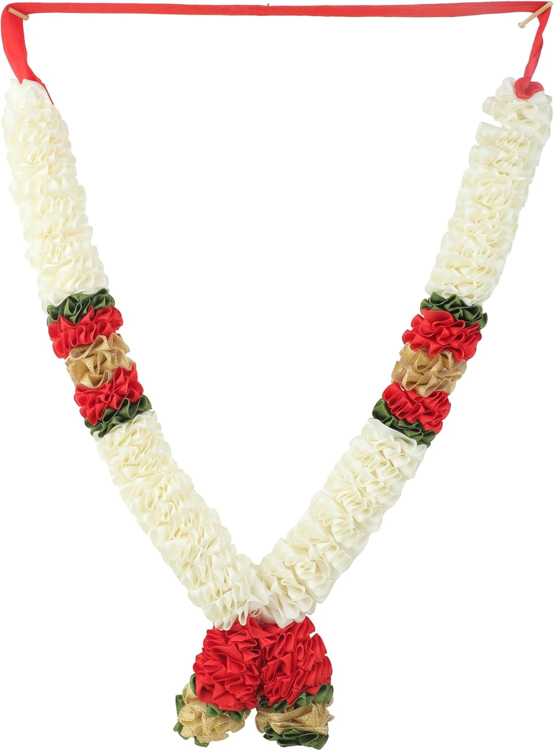 Mala Flower Ribbon Garland Large Mala for Idol-Mala for God Puja ...