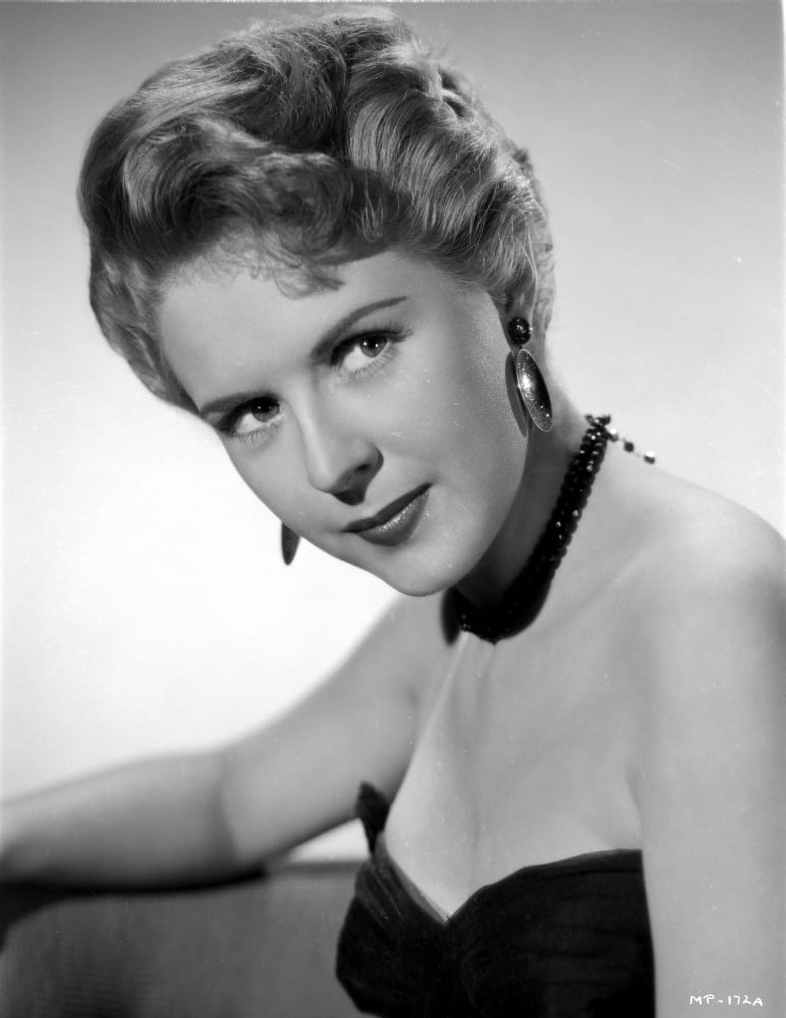 Mala Powers Looking Away in Black Strapless with Earrings Photo Print ...