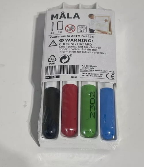 Mala Whiteboard Pen Mixed Colors Assorted Colors 4 Pack - Walmart.com