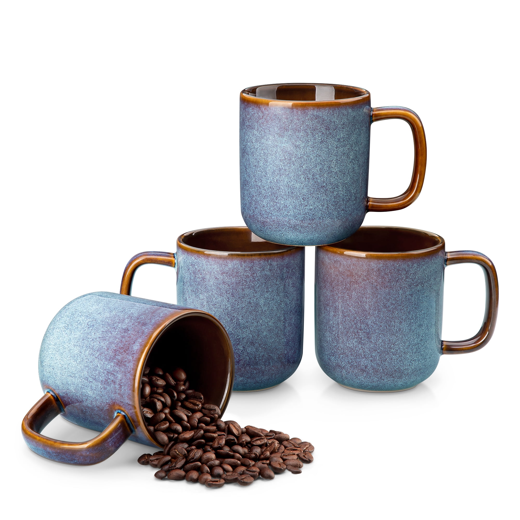 Malacasa Coffee Mugs Set of 4, 12oz Ceramic Coffee Cups Set, Tea Mugs ...