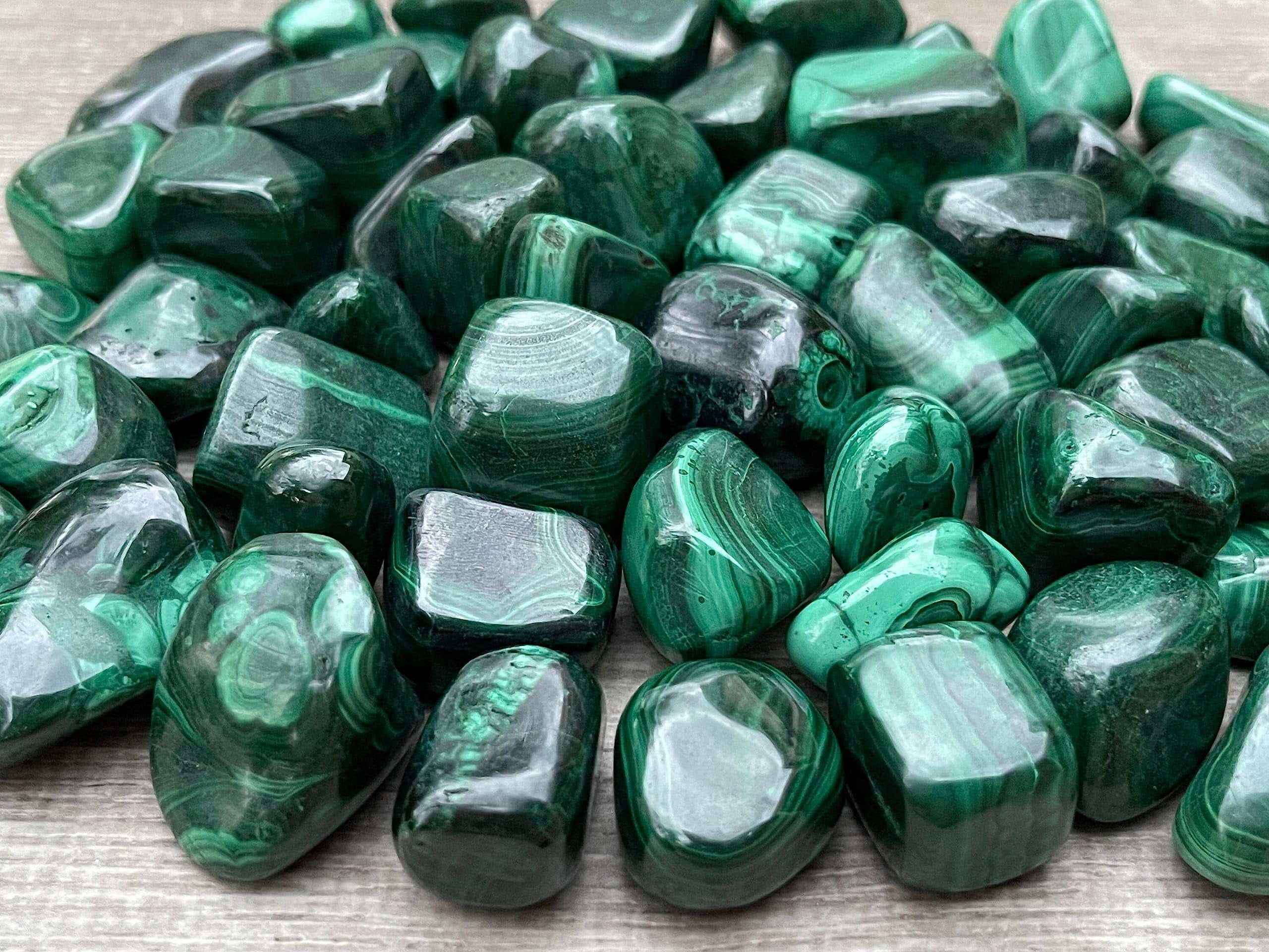 Malachite Tumbled Stones, Polished Natural Malachite Gemstone ...