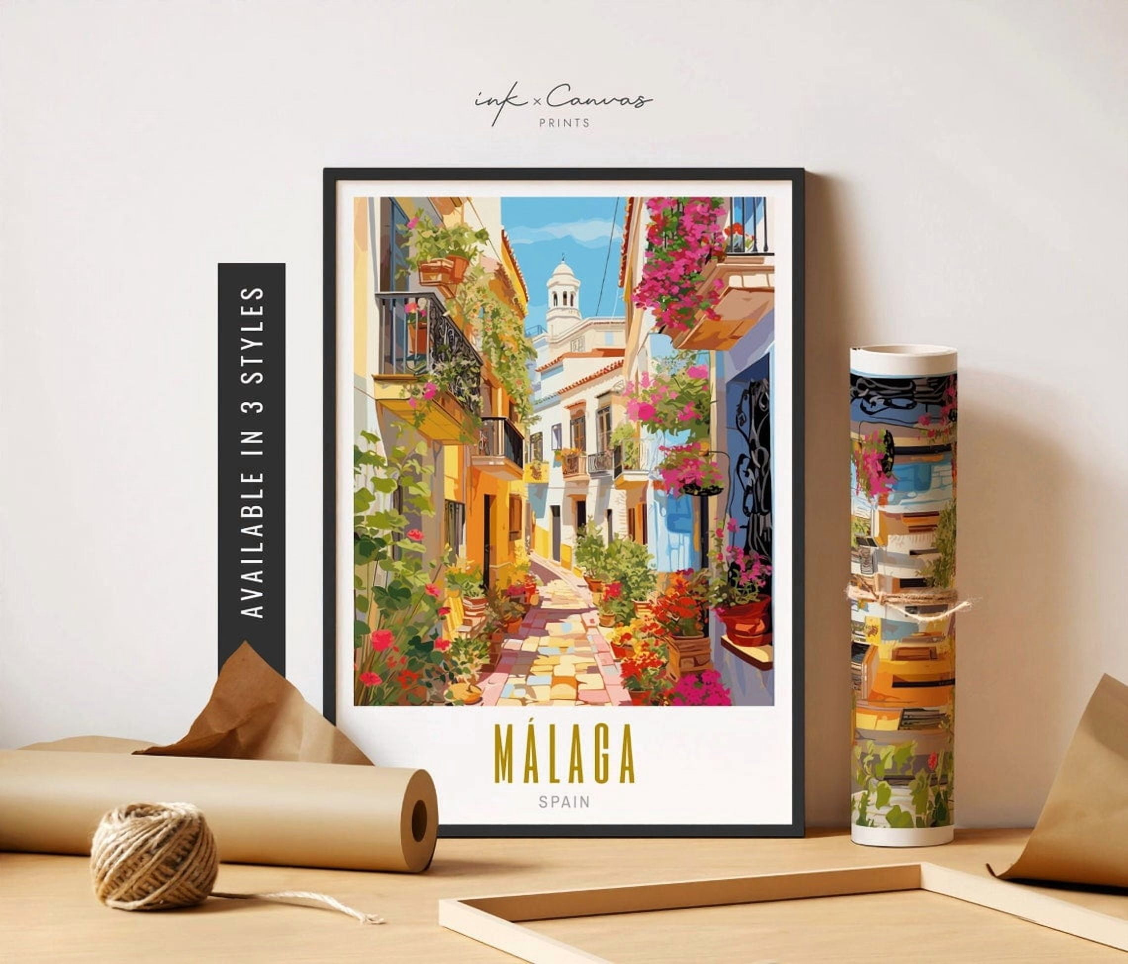 Malaga Spain Travel Poster Malaga Poster Spain Gifts Malaga Poster ...