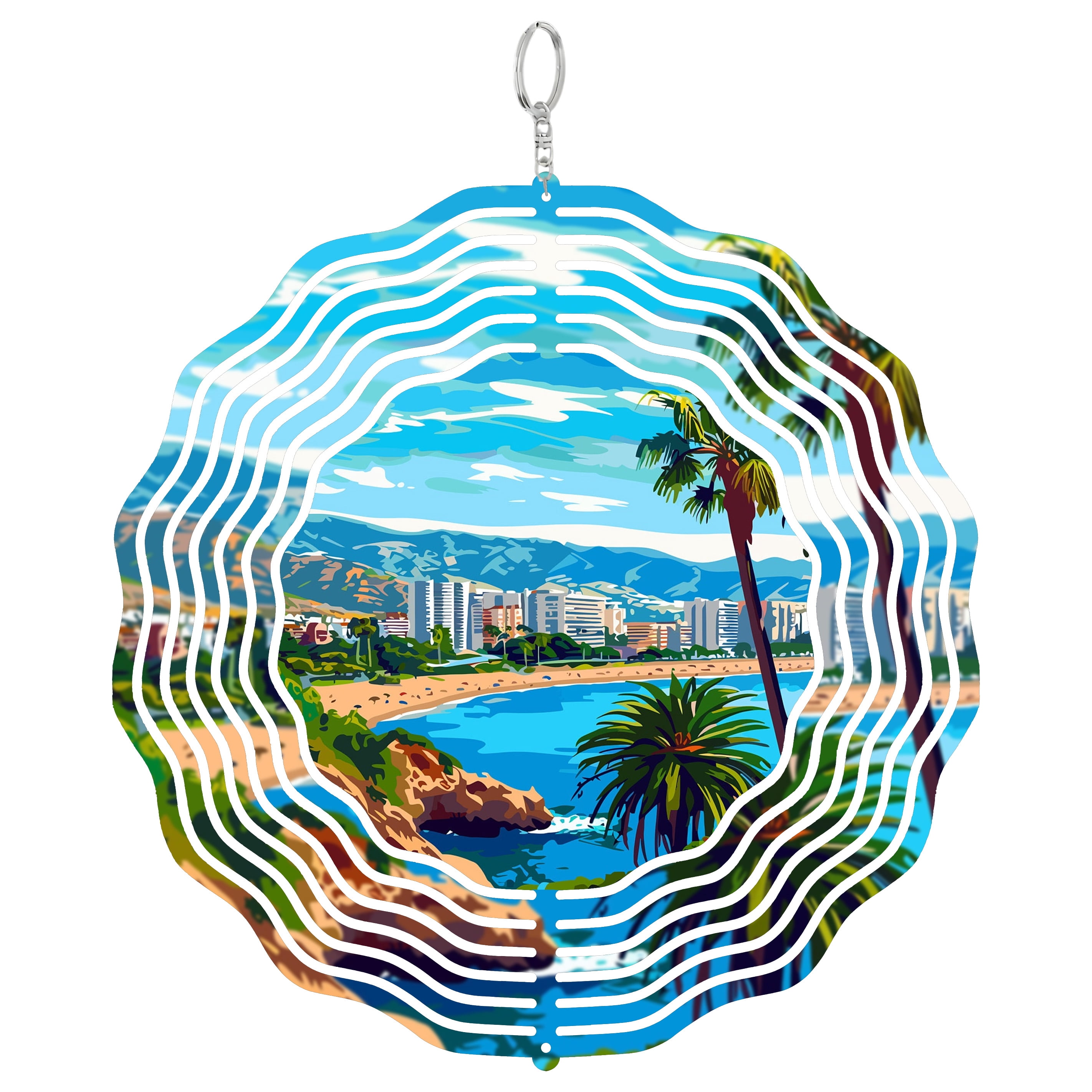 Malaga Spain Wind Spinner, Kinetic 3D Costa Del Sol Garden Art Outdoor ...