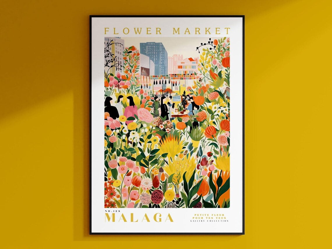 Malaga Travel Poster, Malaga Poster, Europe Print, Spain Art Print ...
