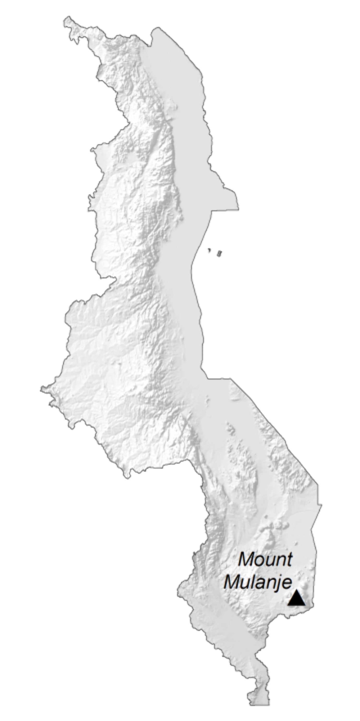 Malawi Elevation Map GLOSSY POSTER PICTURE PHOTO PRINT BANNER ...