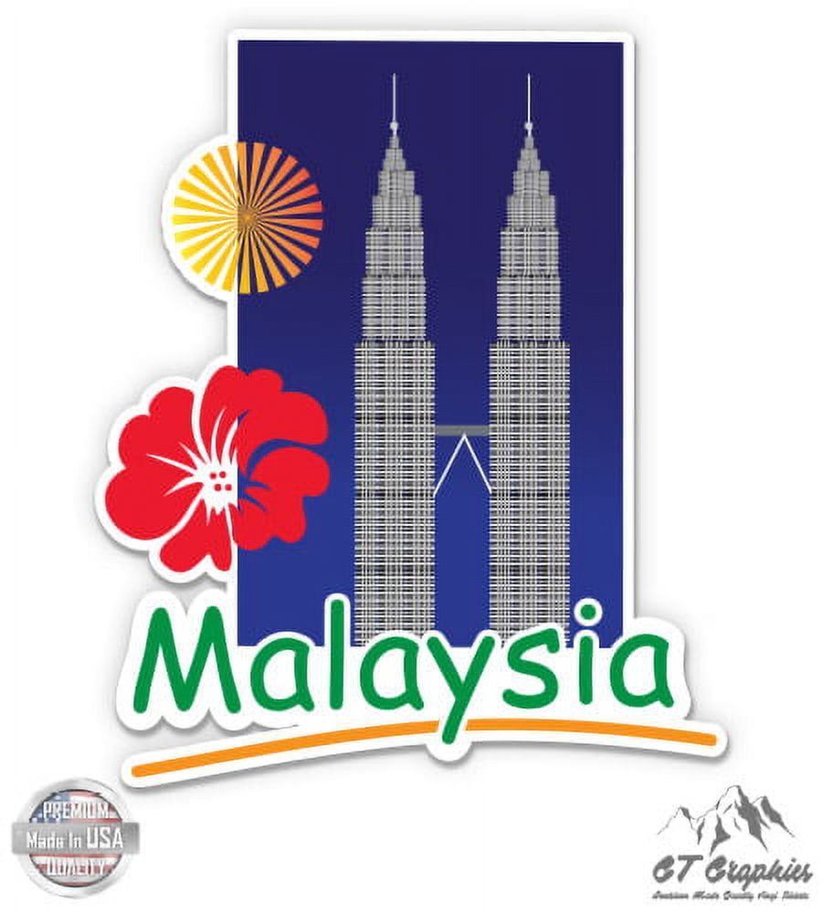 Malaysia - 5" Vinyl Sticker - For Car Laptop I-Pad - Waterproof Decal ...