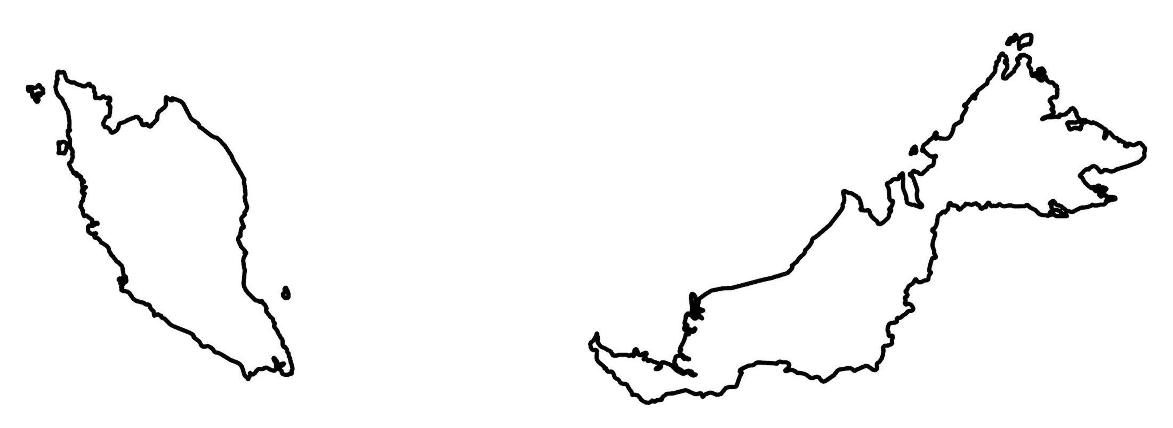 Malaysia Blank Outline Map GLOSSY POSTER PICTURE PHOTO PRINT BANNER ...