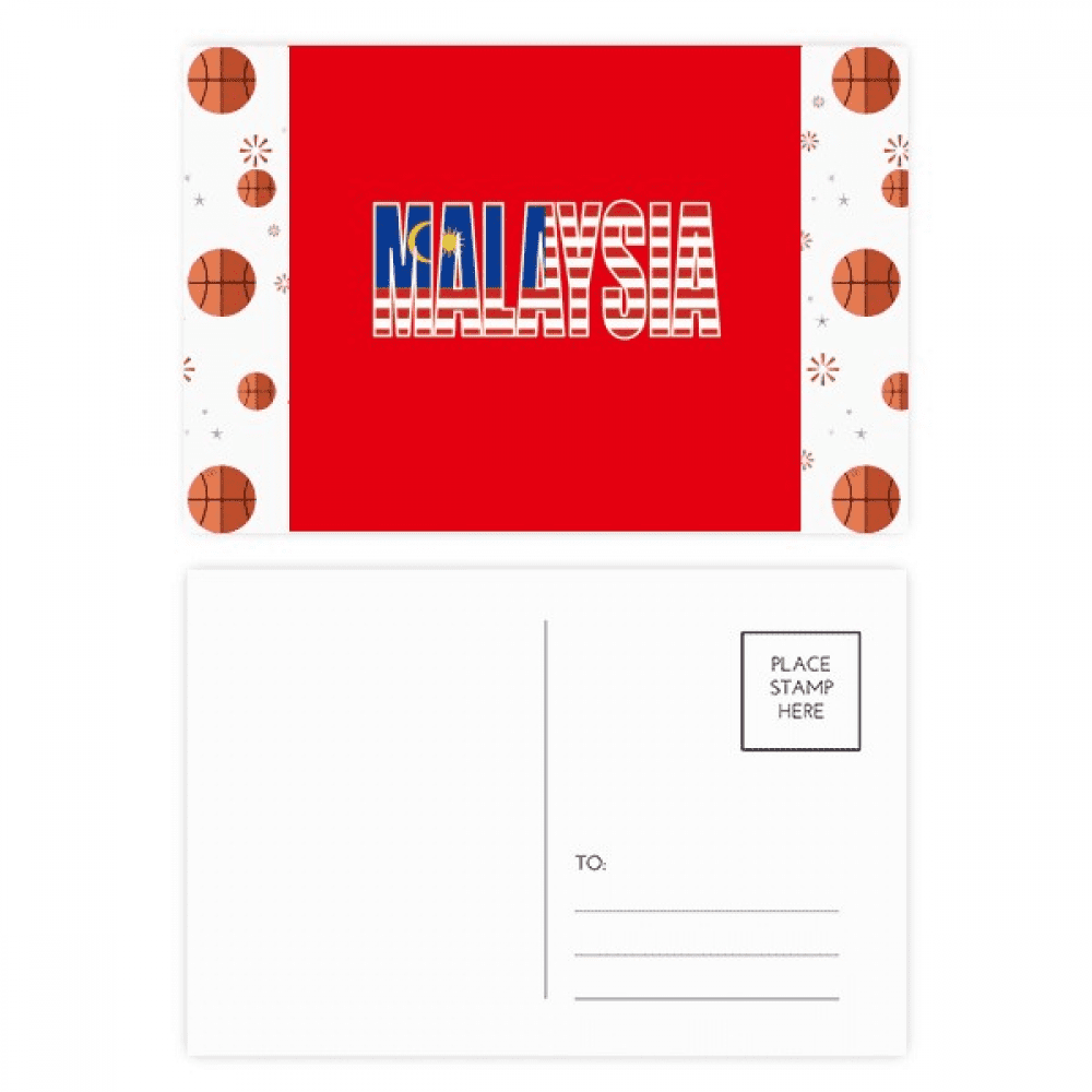 Malaysia Country Flag Name Basketball Postcard Set Thanks Card Mailing ...