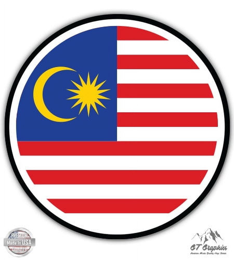 Malaysia Flag - 12" Vinyl Sticker Waterproof Decal - Walmart.com