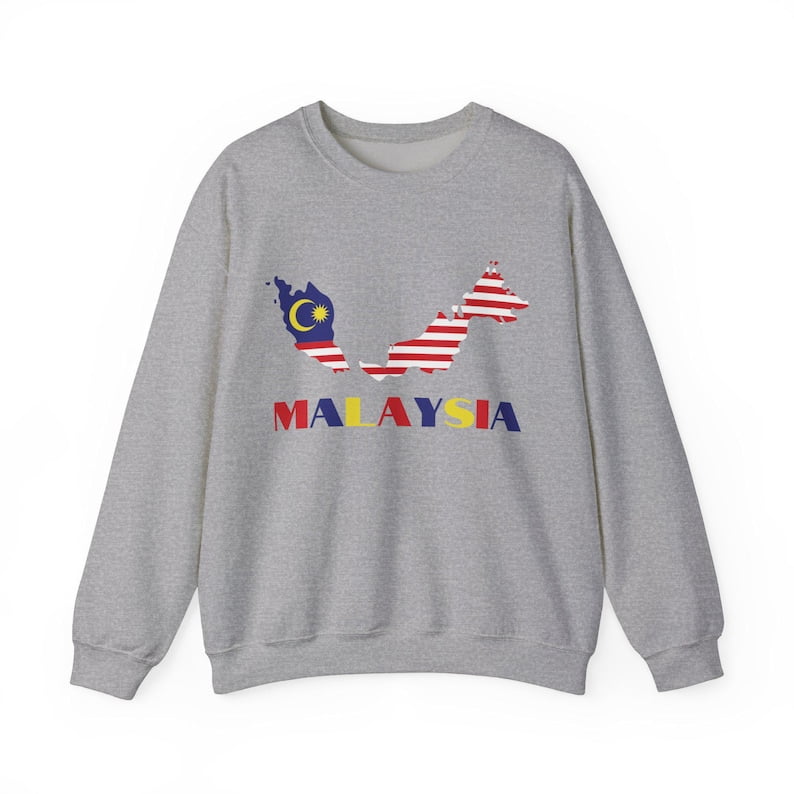 Malaysia Flag Sweatshirt, Map of Malaysia Sweatshirt, Cute Malaysia ...