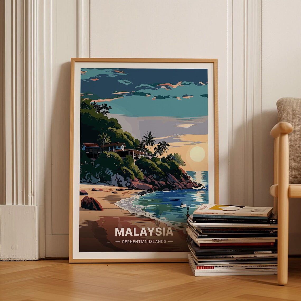Malaysia Perhentian Islands Travel Poster, Exotic Destination Wall Art ...