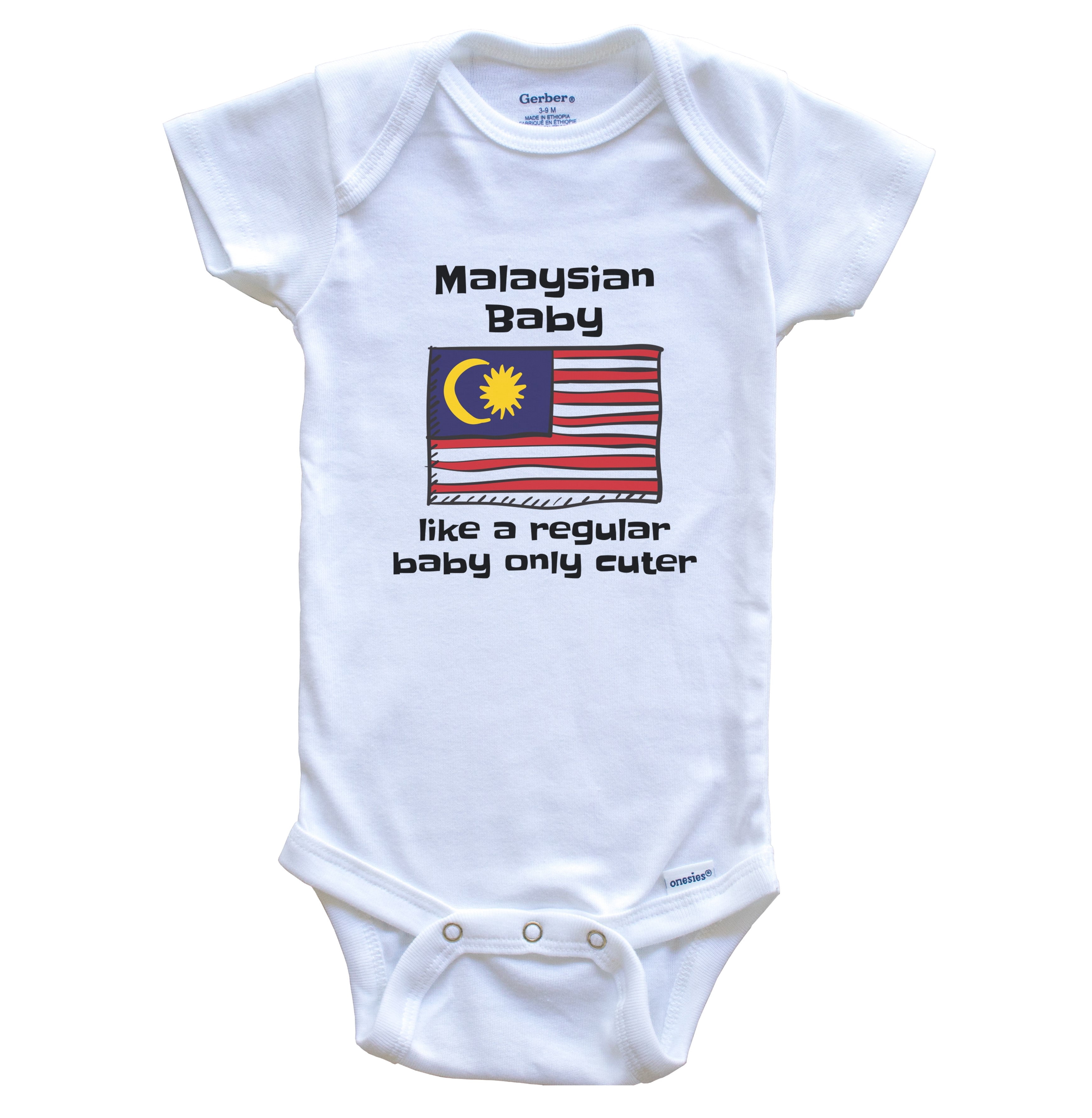 Malaysian Baby Like A Regular Baby Only Cuter Funny Malaysia Flag Baby ...