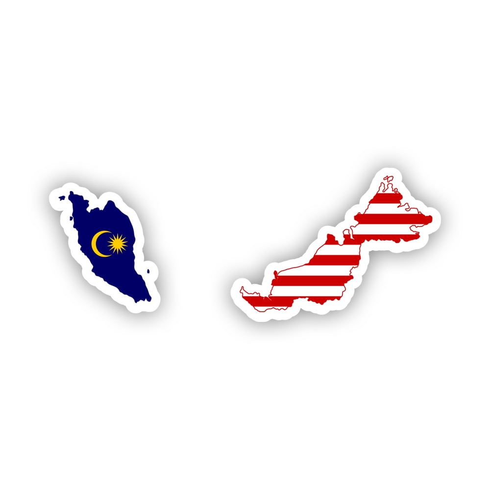 Malaysian Shaped Malaysia Flag Sticker Decal - Self Adhesive Vinyl ...