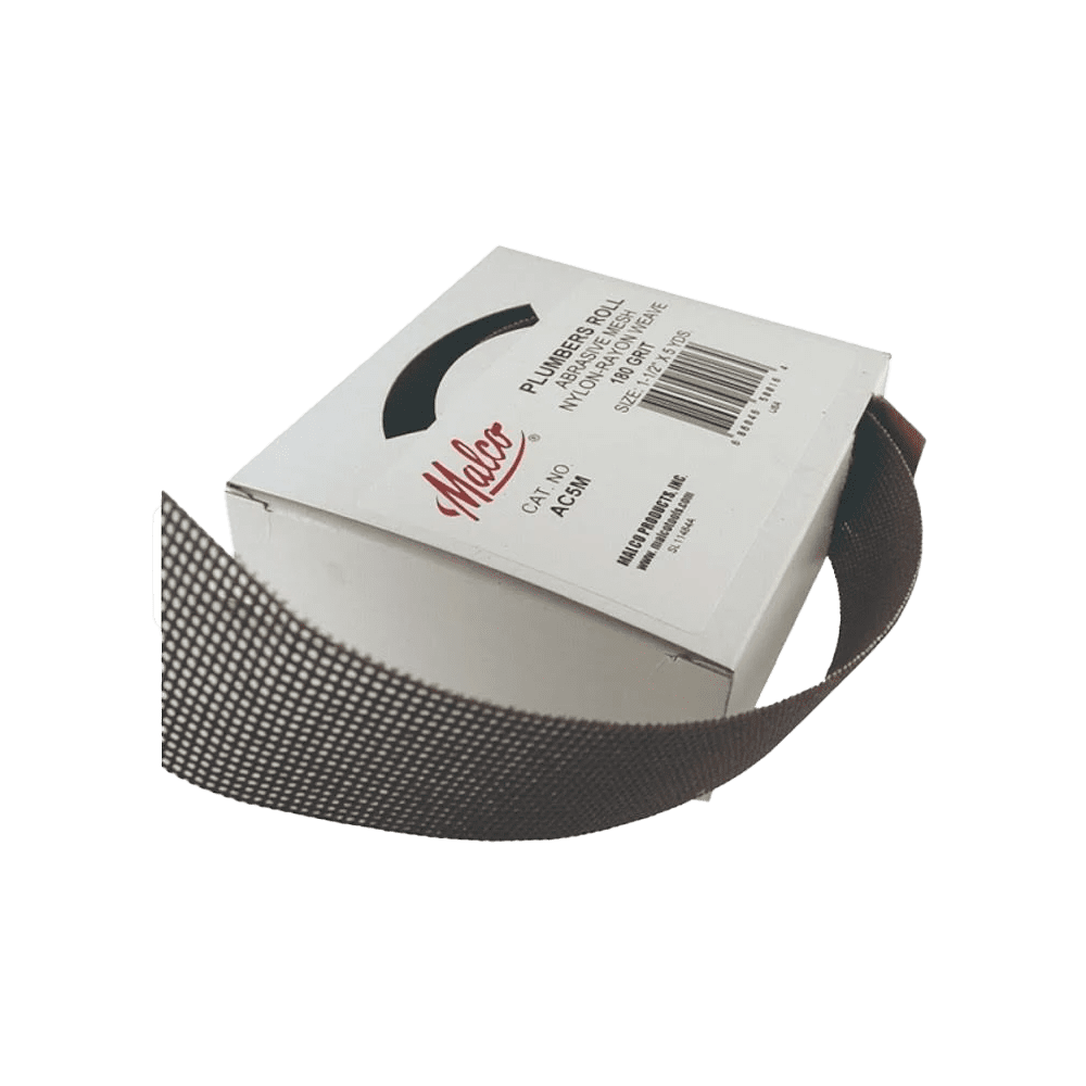 Malco AC5M Abrasive Open Mesh 180 Grit Plumber's Roll 5 Yards - Walmart.com