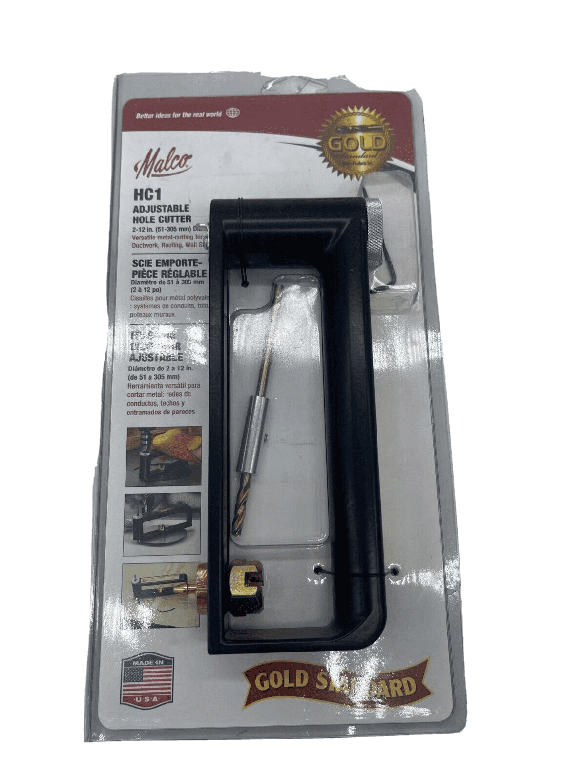 Malco HC1 Adjustable Hole Circle Cutter 2" - 12" Ductwork Roofing Wall ...