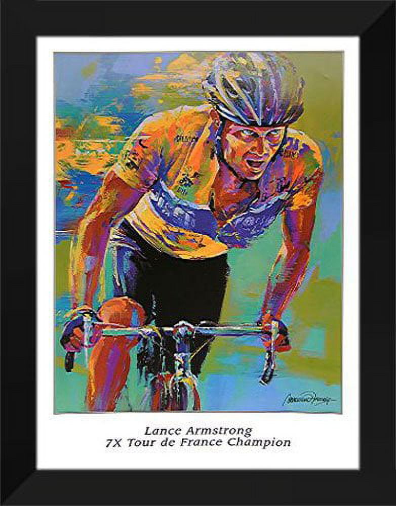 Malcolm Farley Framed Art Print 23x32 "Lance Armstrong - 7X Tour de ...