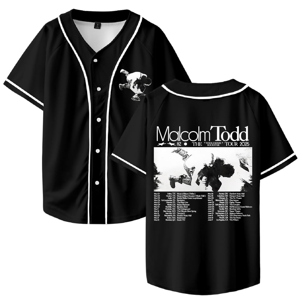 Malcolm Todd 2025 Tour Merch Baseball Jersey V-Neck Shirt Women Men ...