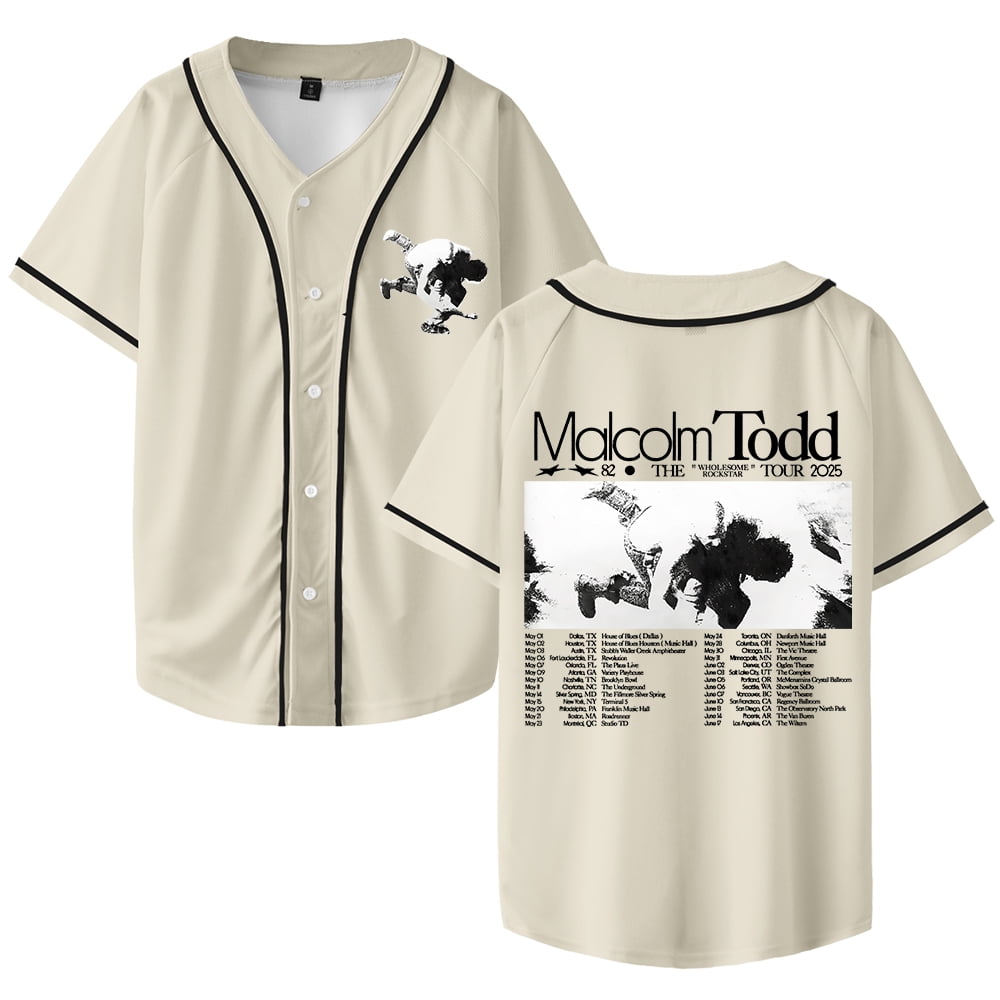 Malcolm Todd 2025 Tour Merch Baseball Jersey V-Neck Shirt Women Men ...