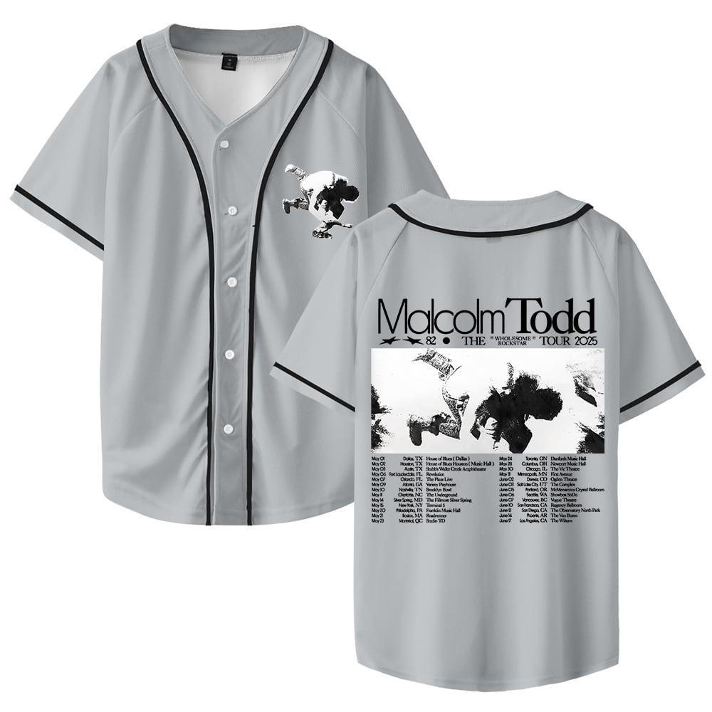 Malcolm Todd 2025 Tour Merch Baseball Jersey V-Neck Shirt Women Men ...
