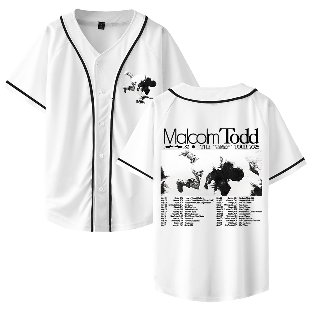 Malcolm Todd 2025 Tour Merch Baseball Jersey V-Neck Shirt Women Men ...