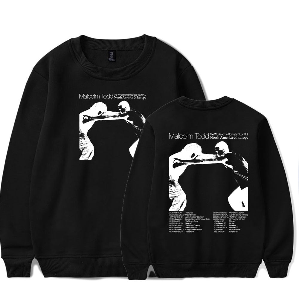 Malcolm Todd World Tour 2025 Merch Long Sleeve Crewneck Sweatshirt ...