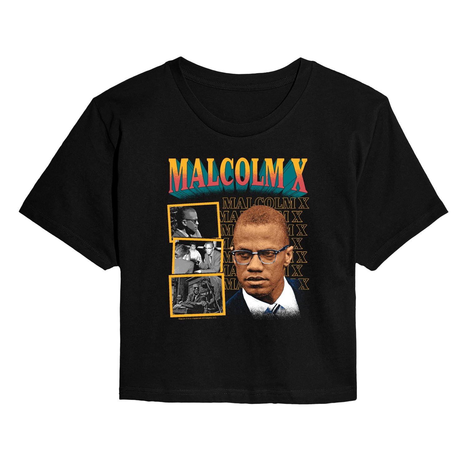 Malcolm X - Malcolm X Stack - Juniors Cropped Graphic T-Shirt - Walmart.com