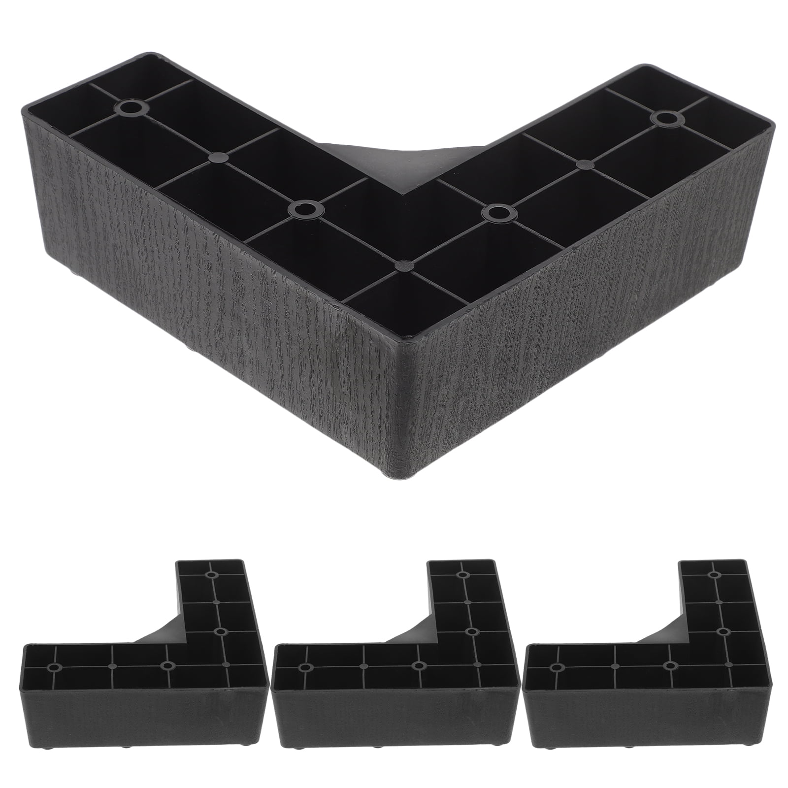 Malcolmailyne 4pcs Plastic Furniture Risers L-shaped Furniture Risers ...