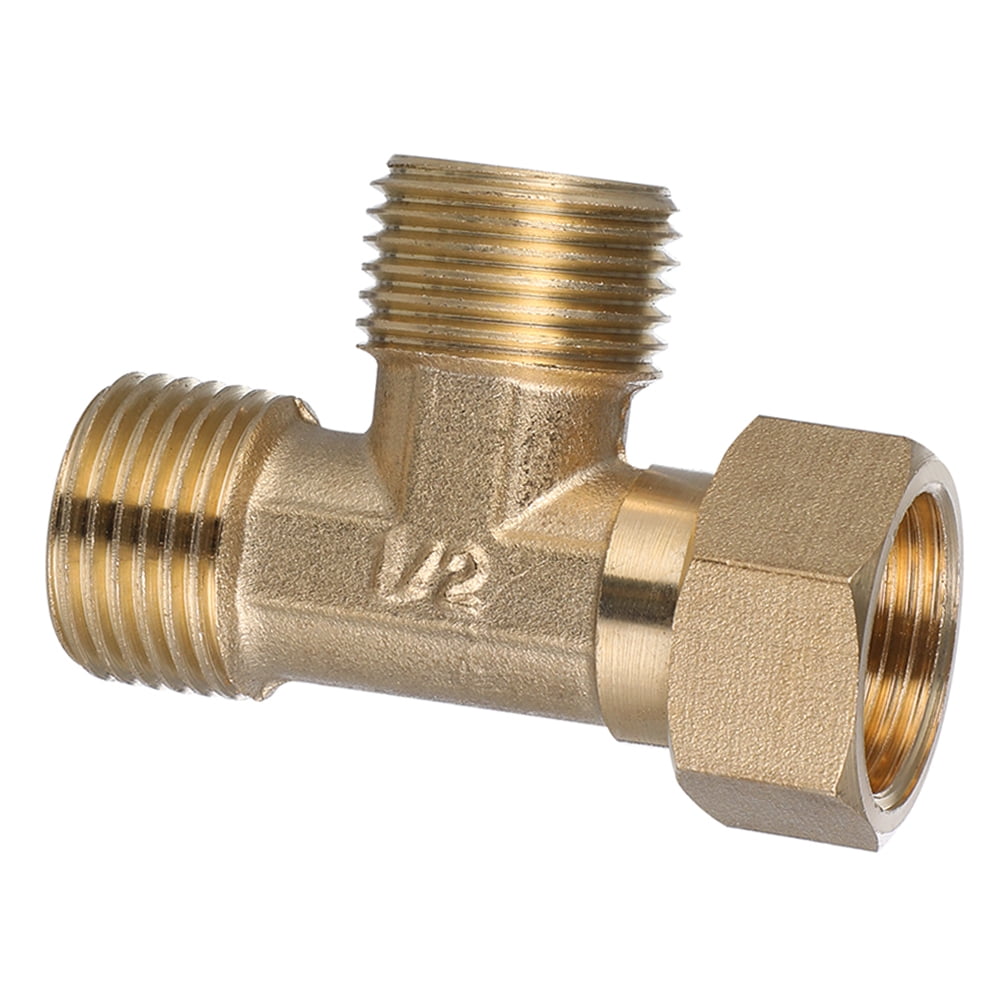 Malcolmailyne Brass Tee Fitting Hose Piping Adapter 90 Degree T-Shape ...