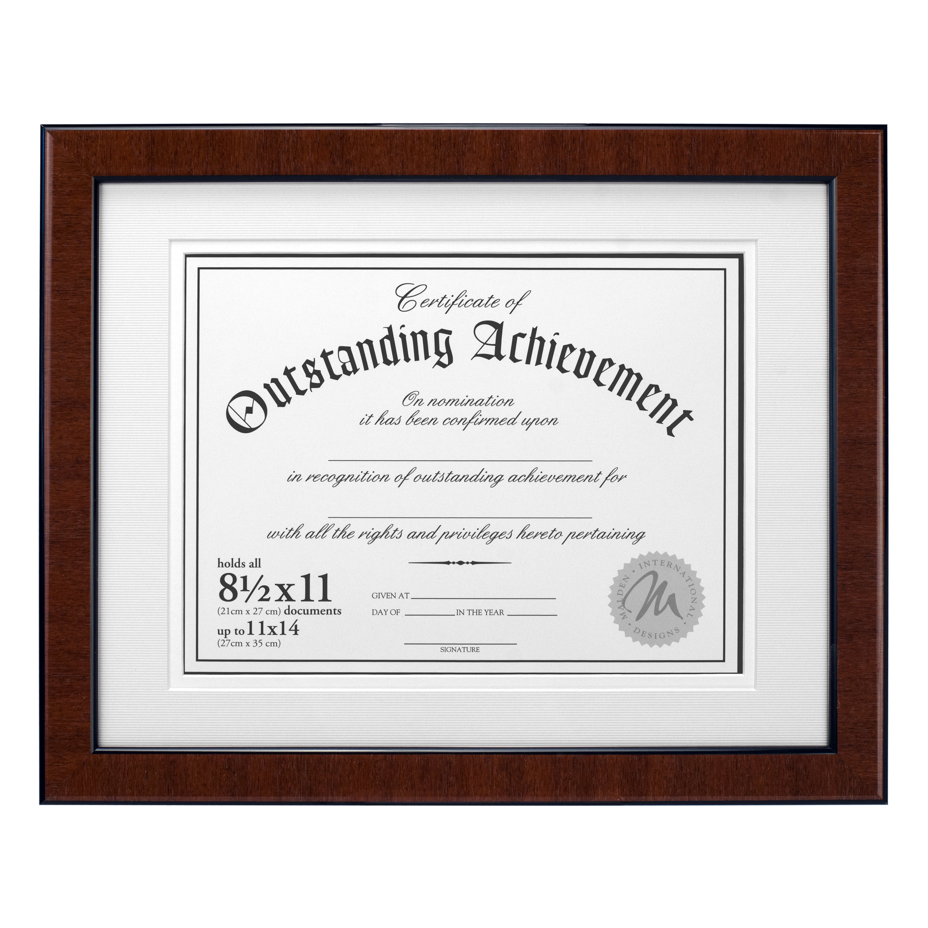 Malden International Designs Burlwood Matted 8½x11 Document Frame ...