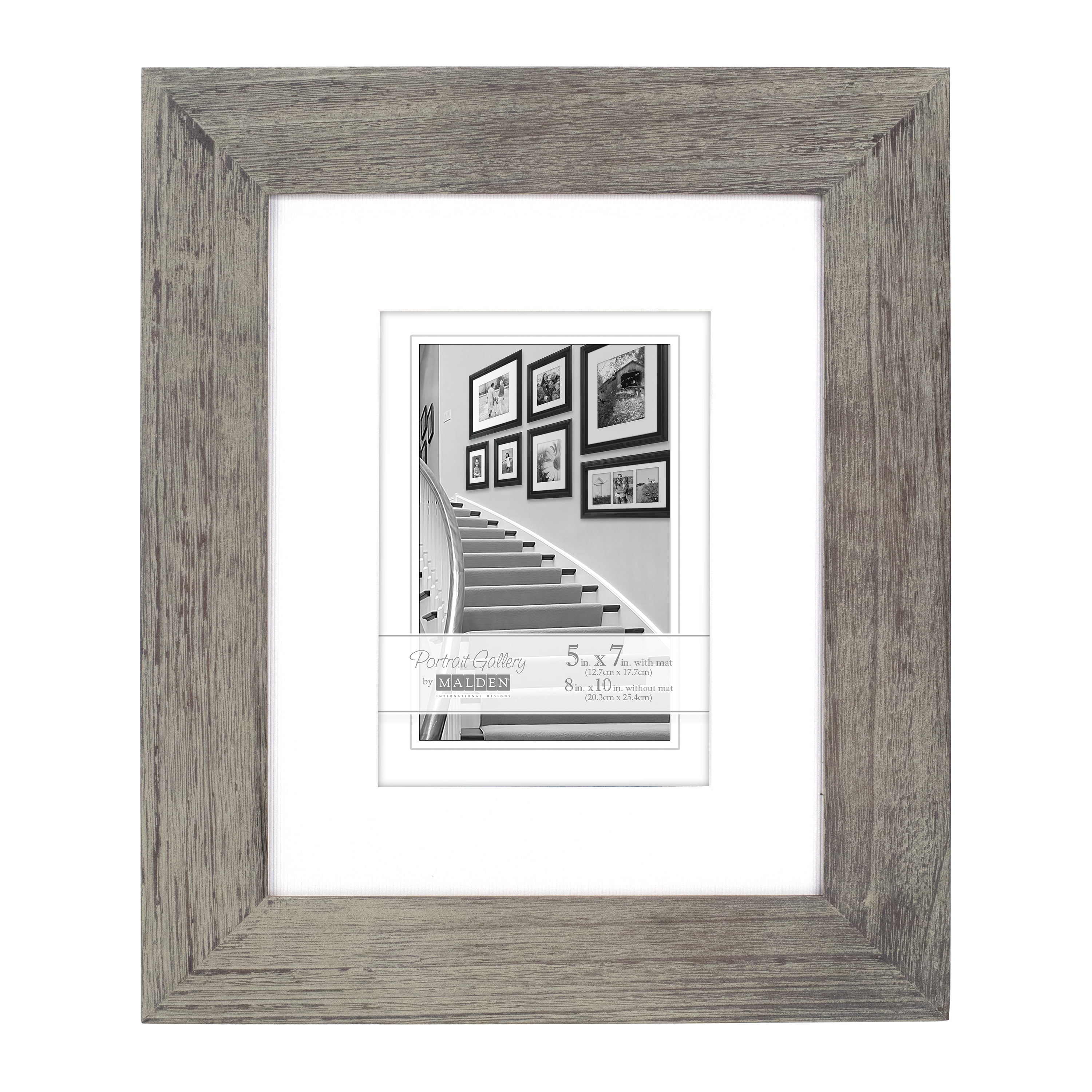 Malden International Designs Gray Manhattan 5x7/8x10 Matted Photo Frame ...